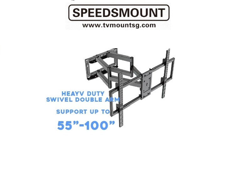 (AVRP900) 65-100 inch TV Bracket SPEEDSMOUNT heavy duty Double Arm ful