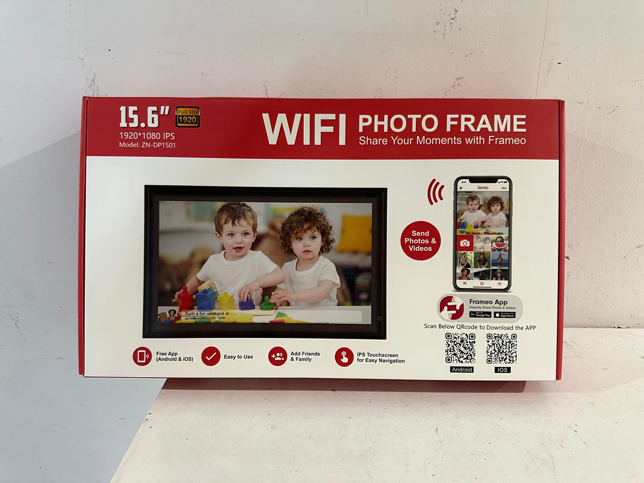 FRAMEO 15.6 Inch 32GB Smart WiFi Digital Photo Frame 1920x1080 IPS LCD ...