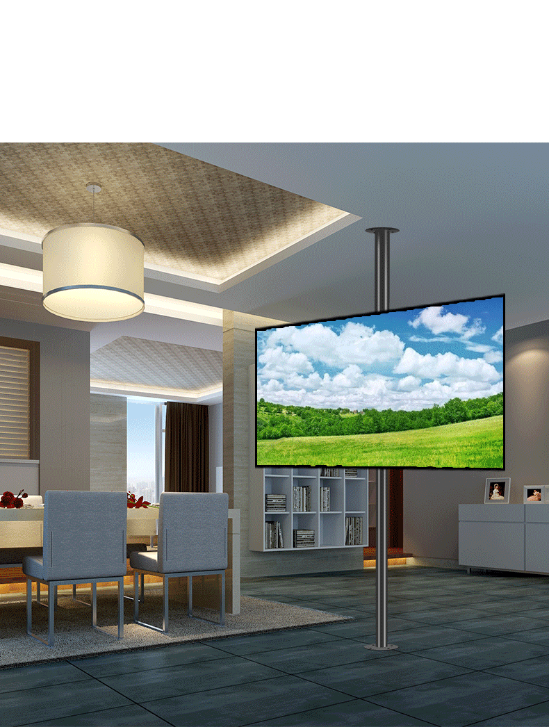 (H2950) LCD/LED TV 360 Degree Rotating Frame Floor Stand Partition Wal ...